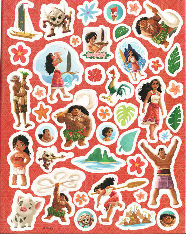 Learning is Fun. DISNEY MOANA 2-GIANT STICKERS